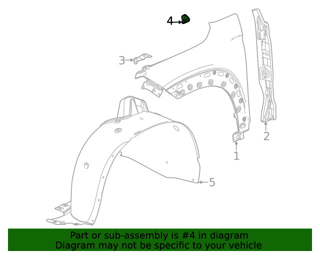 2021-2023 Chevrolet Trailblazer Body Side Front Fender Rear ...