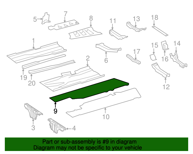 216-610-02-08 - Floor Pan Splash Shield 2007-2014 Mercedes-Benz ...