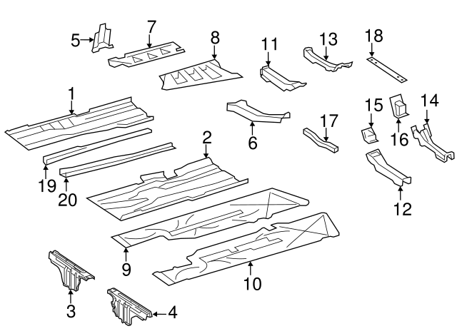 216-610-02-08 - Floor Pan Splash Shield 2007-2014 Mercedes-Benz ...