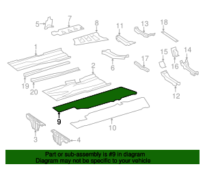 216-610-02-08 - Floor Pan Splash Shield 2007-2014 Mercedes-Benz ...