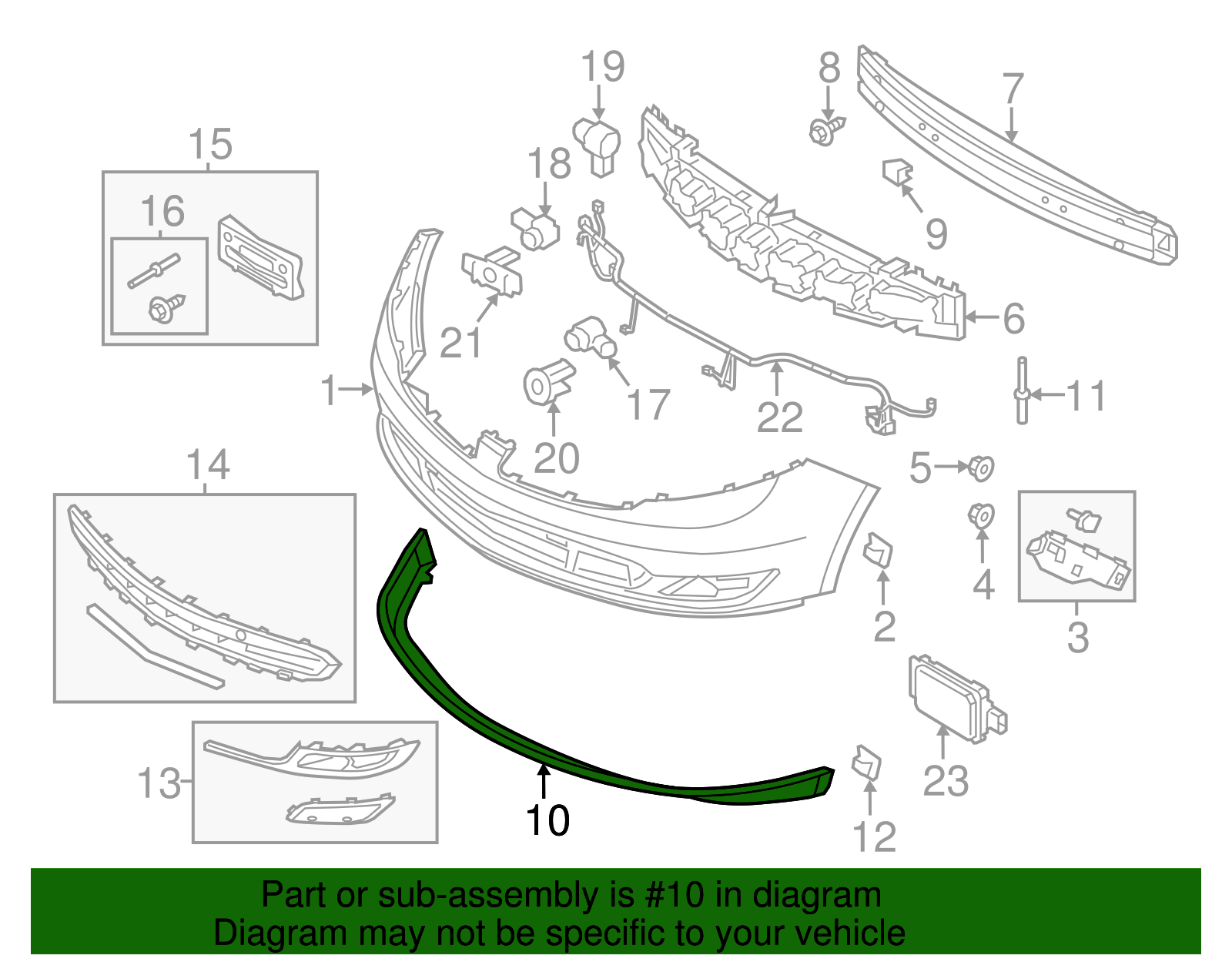 2013-2016 Lincoln MKS Bumper Assembly Front DA5Z-17D957-AA | Blue ...
