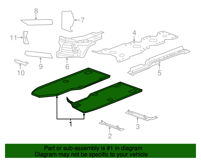 2014-2019 Chevrolet Corvette Front Driver Side Floor Panel 84509129 ...