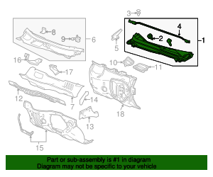 2010-2017 GM Air Inlet Grille Panel 84057212 | GMPartsDirect.com