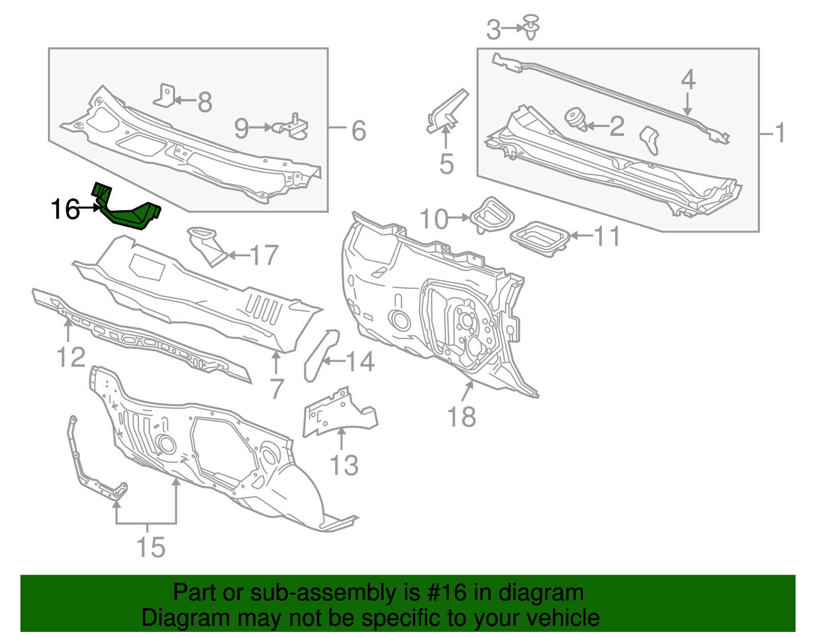 2010-2017 GM Plenum Lower Panel Water Deflector 25805662 | Awesome Parts