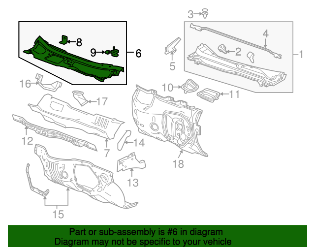 2010-2017 GM Plenum Upper Panel 23473958 | OEM Parts Online