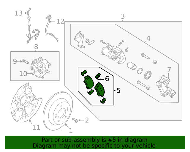 Hyundai - 58302-AAA40 - Pad Kit Rear Disc Brake - 2021-2024 Hyundai ...