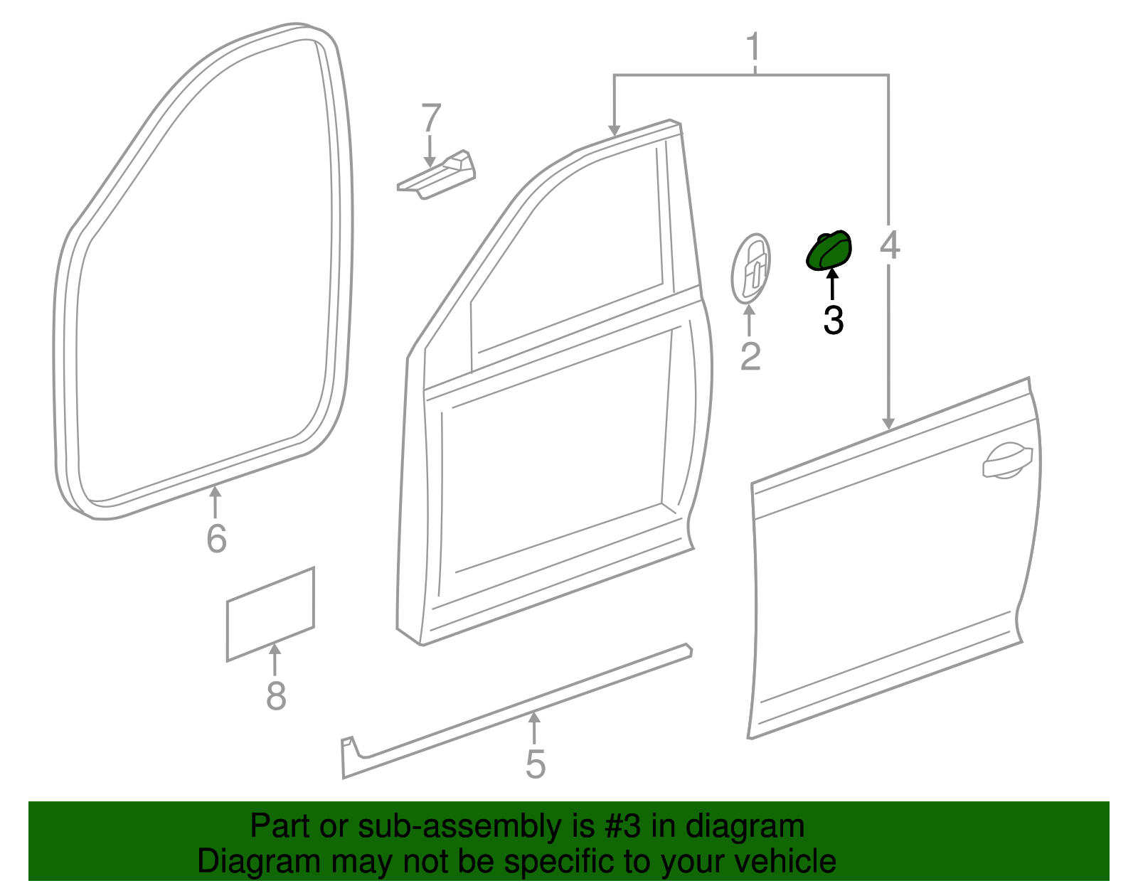 2009-2025 Volkswagen Door Shell Cap 5N0-837-111-9B9 | VW Direct Parts