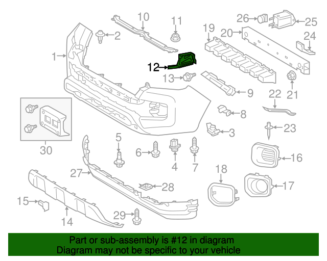 OEM 2016-2023 Toyota Tacoma Bumper Cover Bracket (Right, Front) Part ...