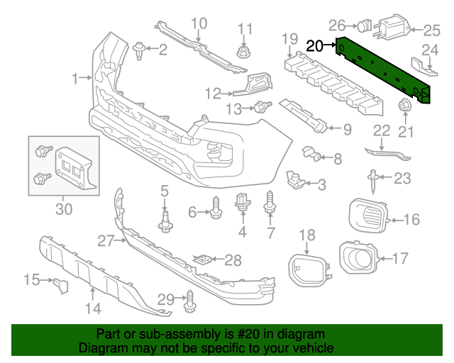 52131-04031 - Impact Bar - 2016-2021 Toyota Tacoma | OEM Genuine Toyota ...