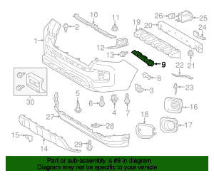 Genuine Toyota Bumper Guide (Front) part# 52115-04070 for 2016-2023 ...