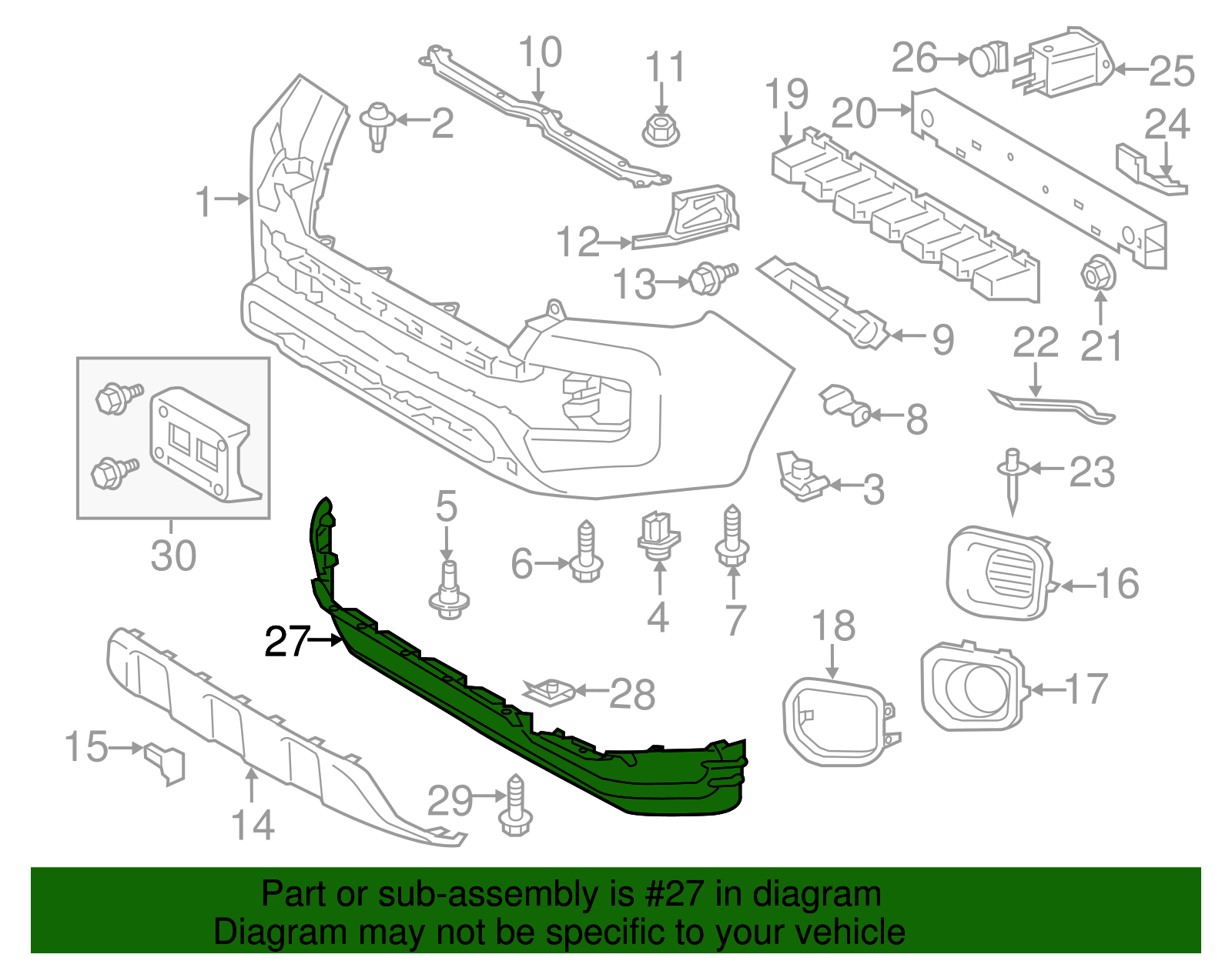 53851-04070 - Valance Panel (Front) 2016-2023 Toyota Tacoma | Longo ...