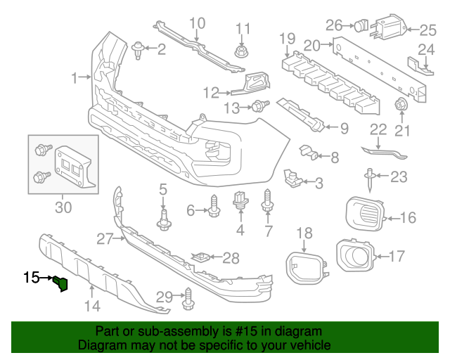 75392-04010 - Cover Extension Retainer Clip 2005-2023 Toyota Tacoma ...