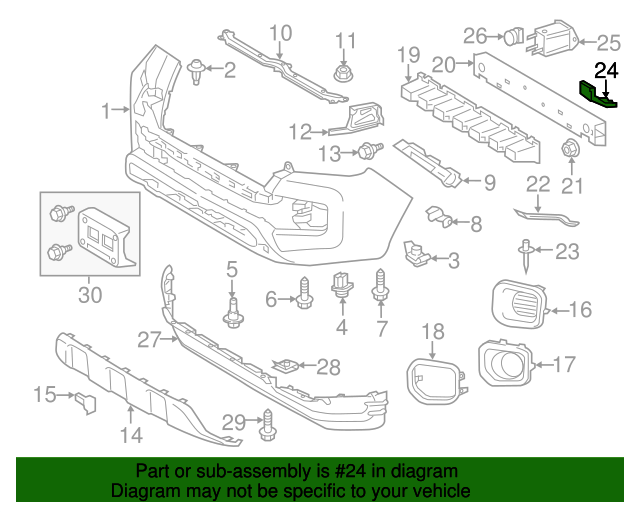 52525-04020 - Impact Bar Retainer - 2012-2020 Toyota Tacoma | Lithia ...