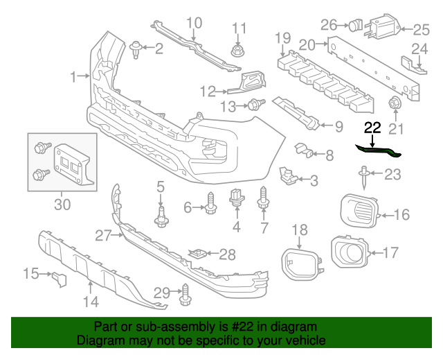2016-2023 Toyota Tacoma Impact Bar Reinforcement 52137-04050 | Toyota ...