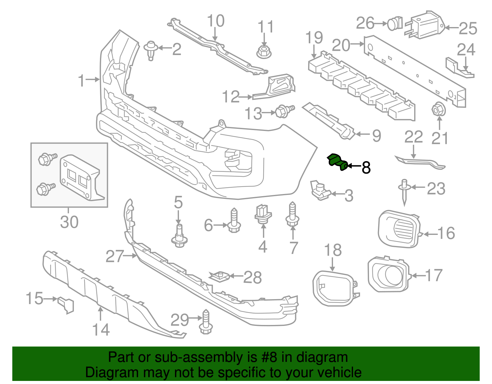 2006-2024 Toyota Retainer, Front Fender Liner 53879-0R010 | Toyota ...