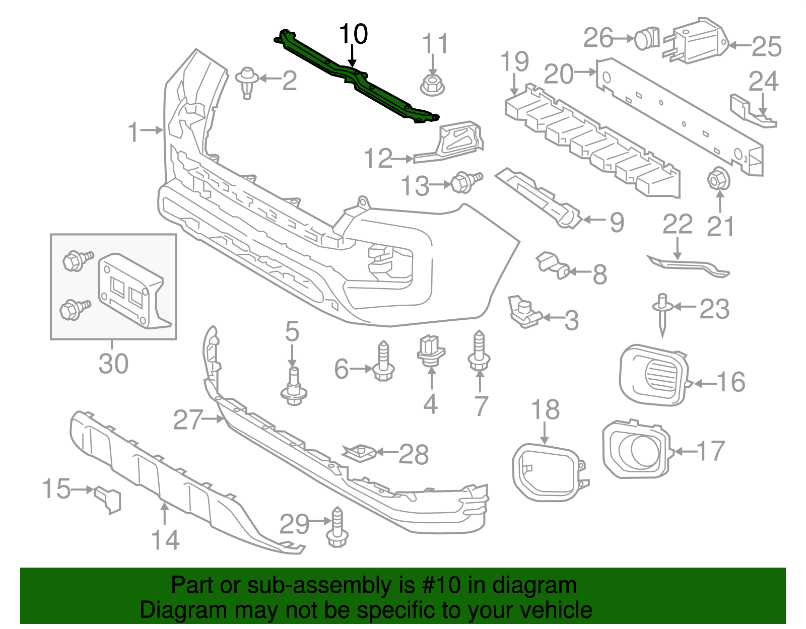 2016-2023 Toyota Tacoma Bumper Guide (Front, Upper) 52521-04060 ...