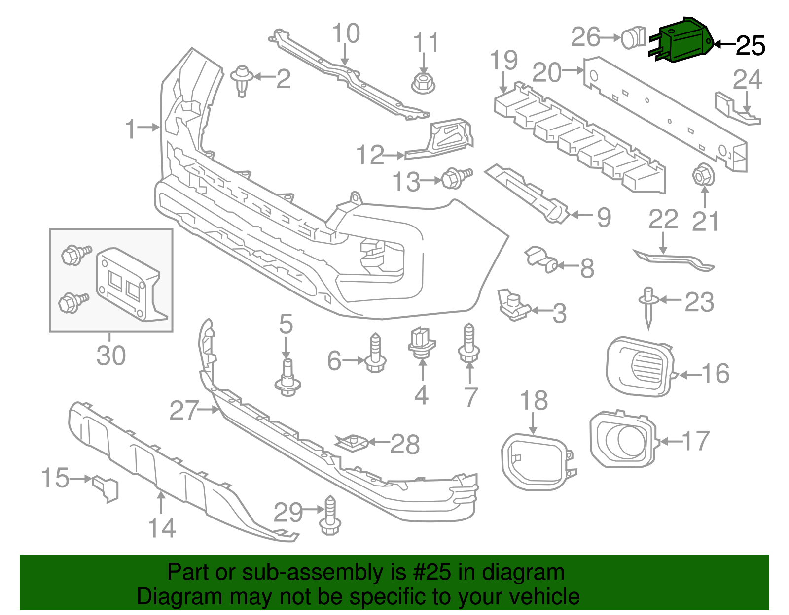 2005-2023 Toyota Tacoma Extension Sub-Assembly, Front Bumper, No. 2 ...