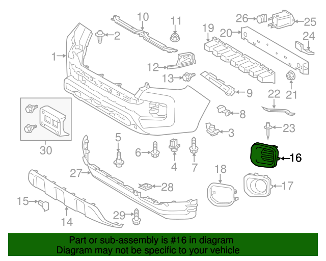 2016-2023 Toyota Tacoma Hole Cover 52128-04040 | Toyota Parts Center