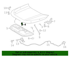 2019-2025 Toyota Hood Bumper 53384-0R040 | Toyota Parts Center