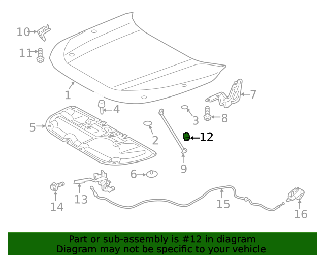 53452-02220 - Support Rod Holder 2019-2022 Toyota | Longo Toyota Parts