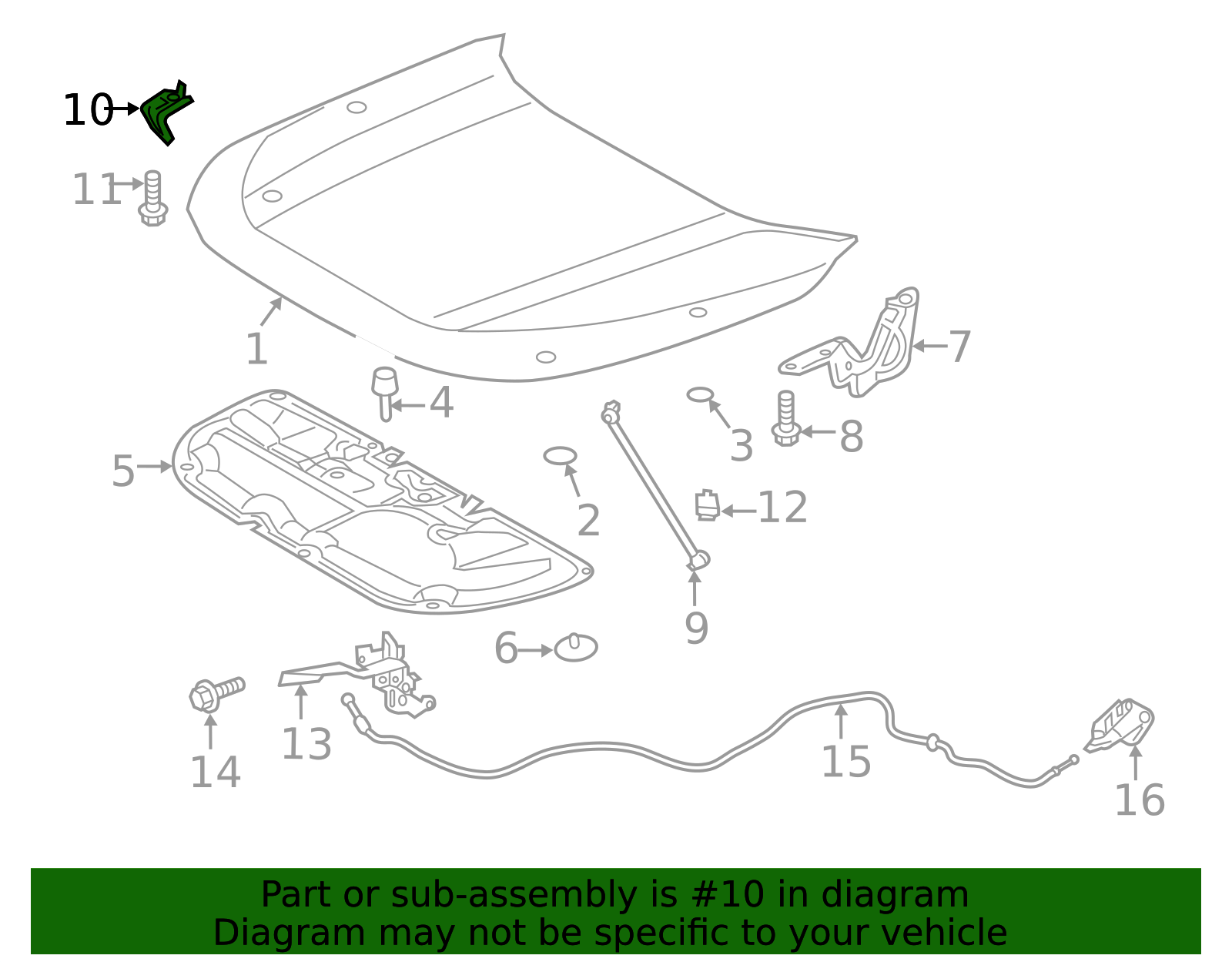 53336-0R010 - Hood / Trunk Prop Rod Bracket 2019-2025 Toyota | Longo ...