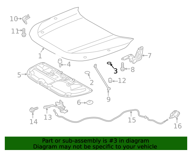 90333-16003 - Hood Plug - 2019-2023 Toyota | OEM Genuine Toyota Parts