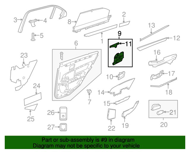212-760-10-61-9051 - Handle, Inside 2012-2016 Mercedes-Benz | Mercedes ...