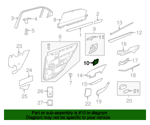 2012-2016 Mercedes-Benz Interior Door Handle Trim 212-730-06-48-9051 ...