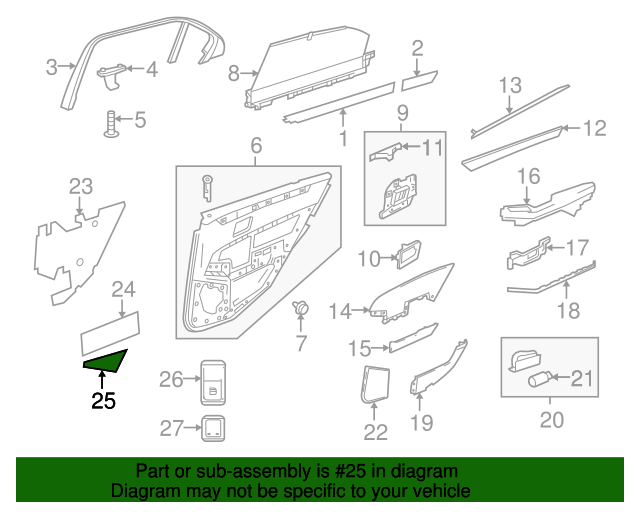 204-682-06-08 - Door Panel Insulation 2010-2016 Mercedes-Benz ...
