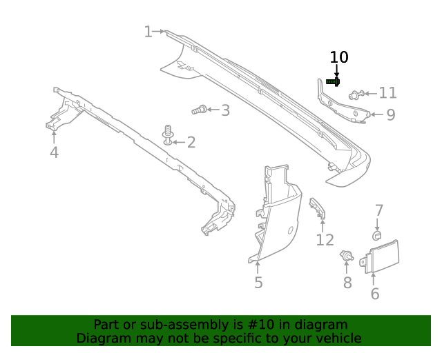 000000-002202 - Bumper Cover Spacer Panel Bolt 2019-2023 Mercedes-Benz ...