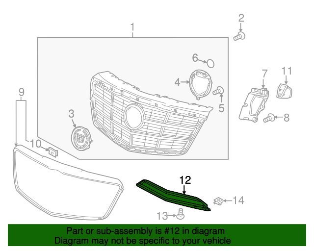 2014-2016 Cadillac CTS Front Lower Bumper Fascia Energy Absorber ...