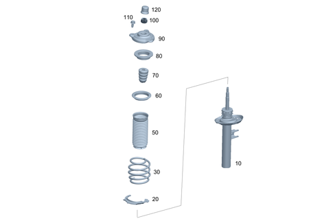 Front Suspension Strut and Suspension Strut Mount for 2024 Mercedes ...