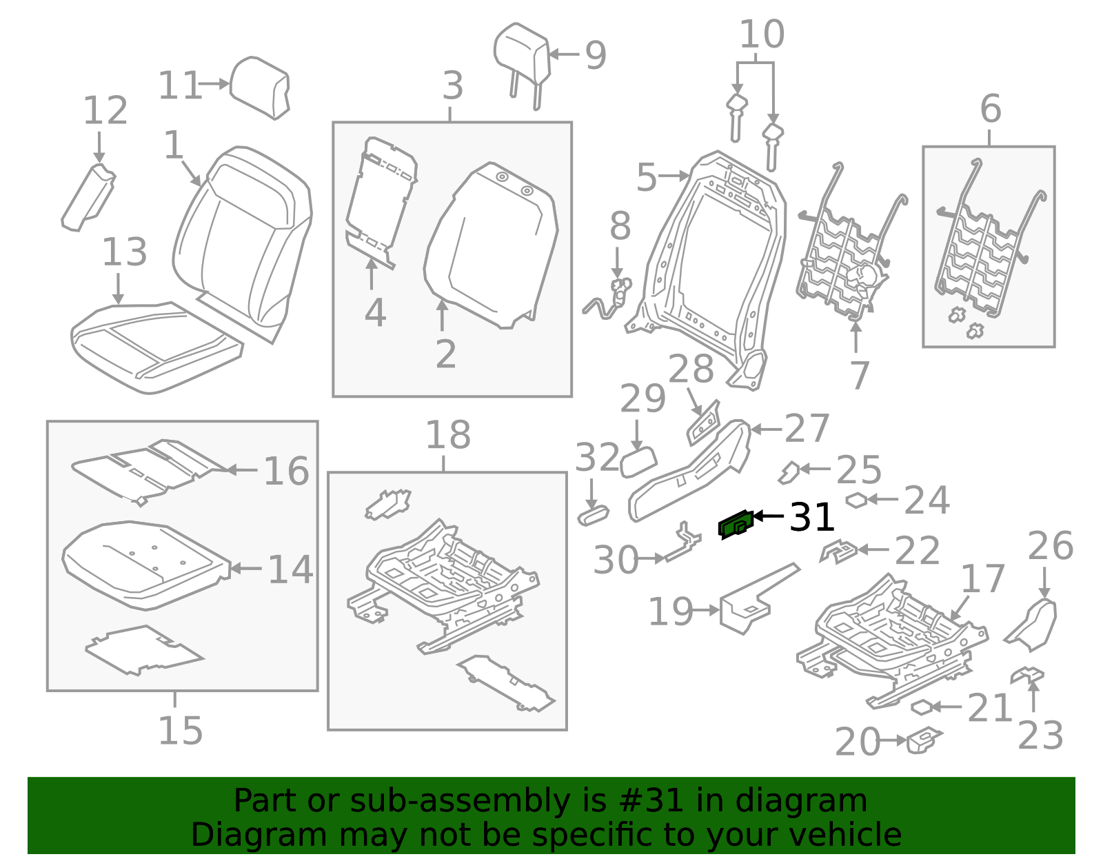 2019-2023 Ford Ranger Motorcraft™ Power Seat Switch SW-8320 | OEM Parts ...
