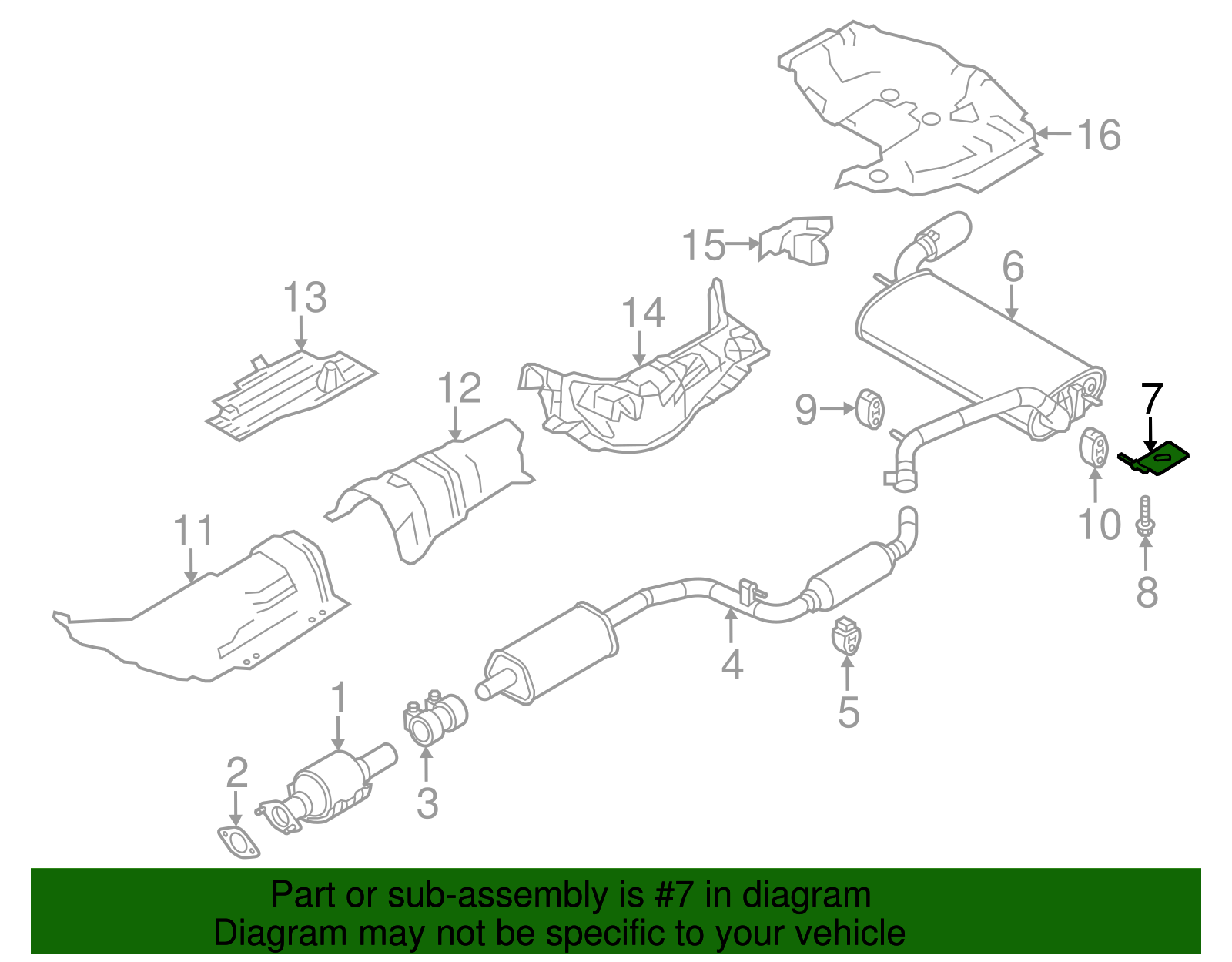 AV6Z-5K291-B - Exhaust Muffler Bracket 2013-2015 Ford Focus | Big 3 ...