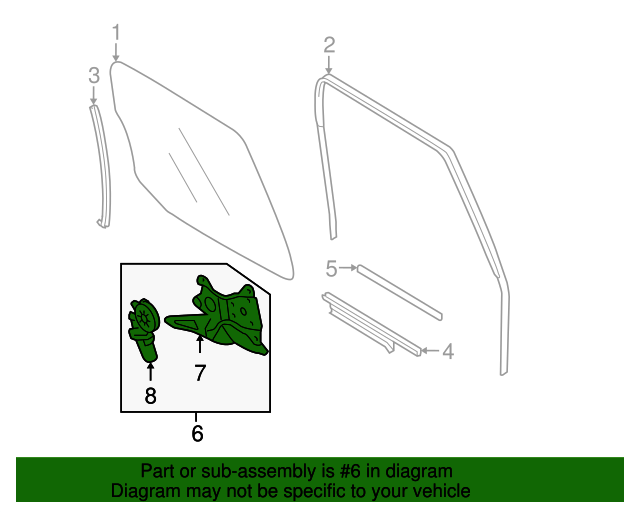 83502-79J12 - Regulator Assembly - 2007-2013 Suzuki SX4 | World OEM ...
