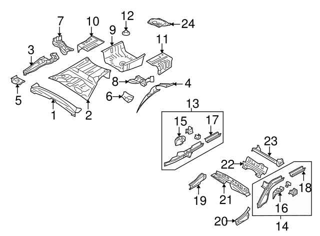 2010-2019 Subaru Support Bracket - Passenger Side (RH) 52152AJ26A9P ...