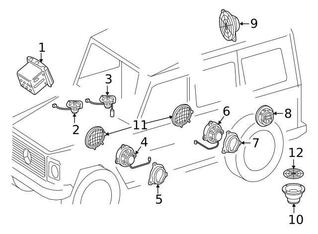 2002-2021 Mercedes-Benz Speaker 463-820-20-02 | Mercedes-Benz Parts