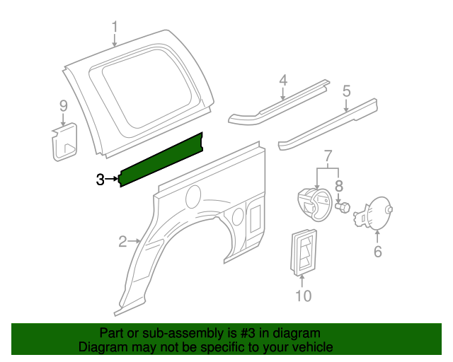 1997-2008 GM Reinforcement Asm Body Si 88894704 | TascaParts.com