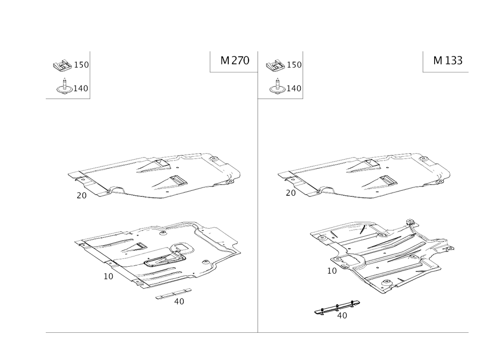 2014-2020 Mercedes-Benz Cover, Engine Comp Lower 246-520-15-23 | MB OEM ...