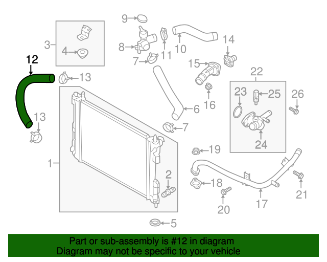 2012-2017 Hyundai Lower Hose 25412-1R000 | OEM Parts Online