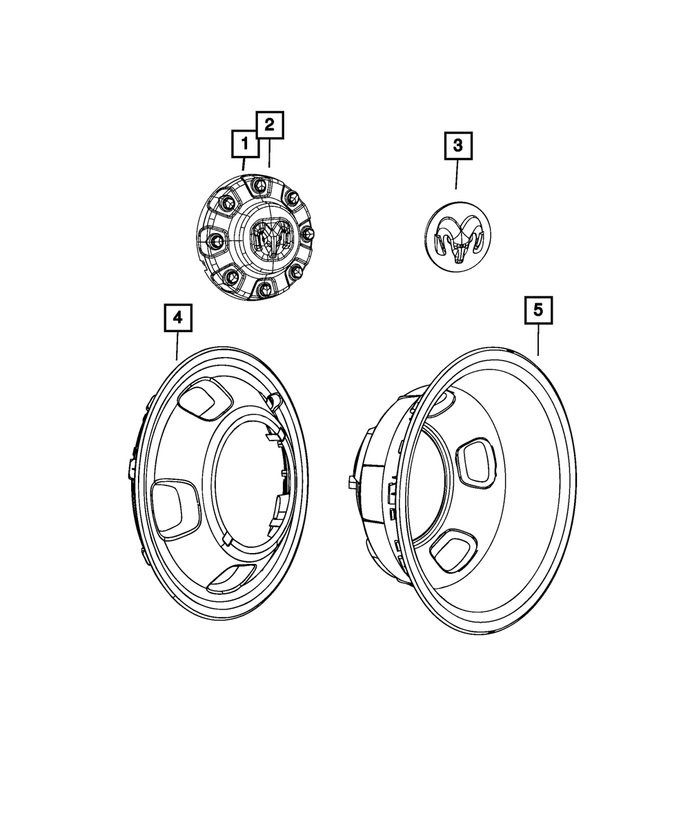 2019-2025 Ram 3500 Wheel Center Cap, Rear 6UV29S4AAB | My Mopar Parts