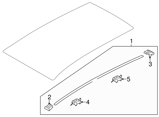 2013-2016 Hyundai Santa Fe Sport Roof Molding 87231-2W500 | OEM Parts ...