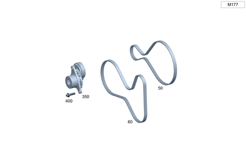 V-Belt, Belt Tensioner, Guide Pulley for 2018 Mercedes-Benz C 63 AMG ...