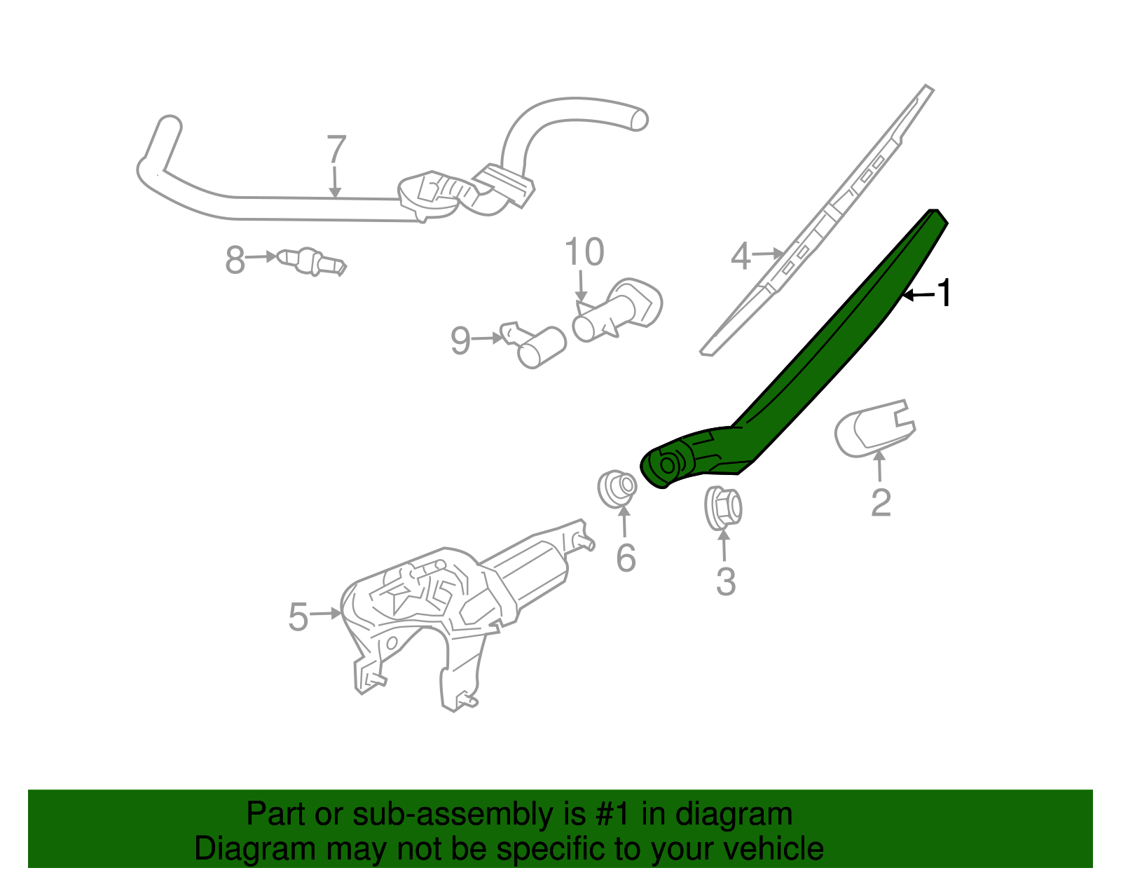 2005-2007 Nissan Murano Wiper Arm 28781-CB80A | Nissan Parts Central