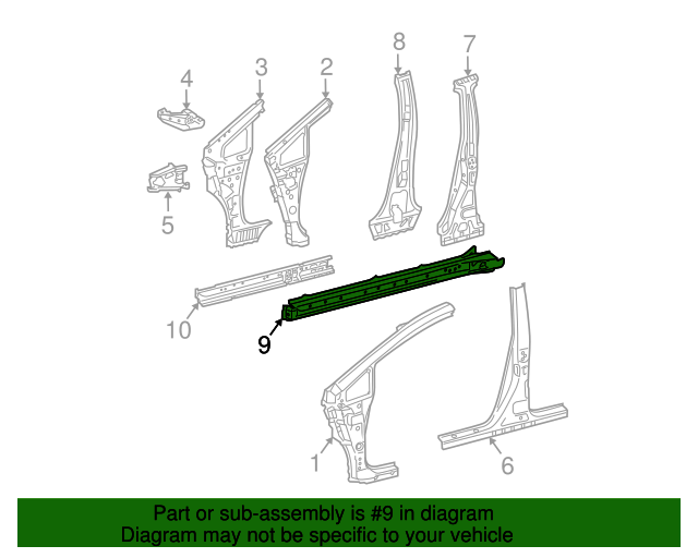 61404-47030 - Rocker Panel Reinforcement 2010-2013 Toyota | Group 1 ...