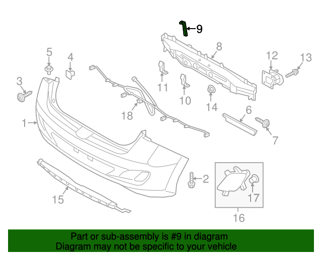 2013-2017 Hyundai Elantra GT Impact Bar Upper Bracket 86634-A5000 | OEM ...
