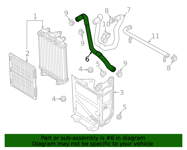 5Q0-121-051-K - Radiator Coolant Hose 2015-2023 Audi | AutoNation Parts