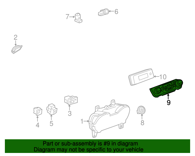 2012-2014 GM Heating and Air Conditioning Remote Control 13591314 GM ...