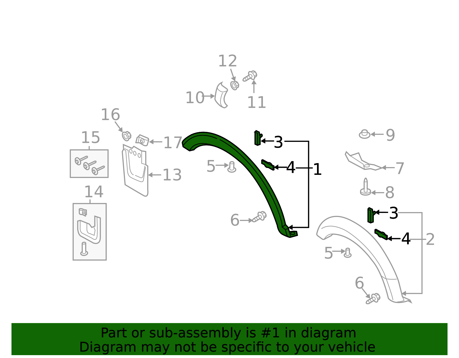 HC3Z-16039-CA - Wheel Opening Molding 2017-2022 Ford | Ford Parts Direct