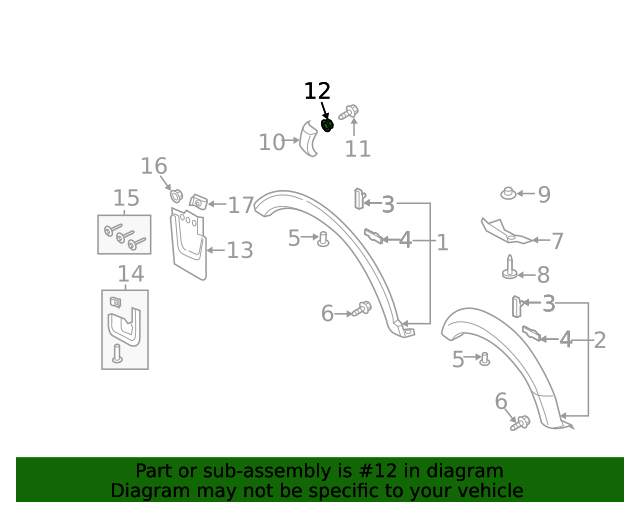 2017-2022 Ford Front Molding Nut W520822-S307 | OEM Parts Online